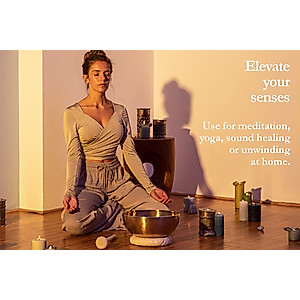 Bronze Singing Bowl with Felt Ring and Cover, Energy Series — MADE IN INDIA — For Meditation, Yoga and Sound Healing Therapy, 2-YEAR WARRANTY