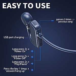 KAULUEDER Open Ear Air Conduction Bluetooth Headphone,V5.2 onfiguration Built-in Microphone Wireless Conduction Headphones,with Up to 8 Hours Playtime for Sports/Work/Leisure/Outdoors(Blue)