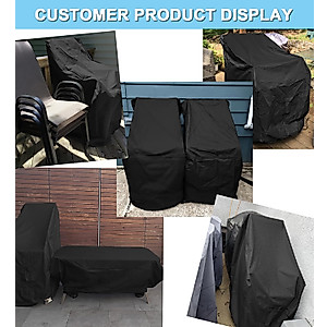 WOMACO Stackable Patio Chair Cover Waterproof Outdoor Stacking High Back Chair Cover Water Resistant Outside Furniture Tall Chair Protector (Stacking Chair - 27"Lx35"Wx41"H(2 Pack))