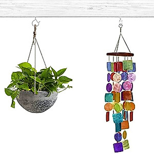 BEHENO 24 PCS Screw Hooks for Outdoor String Lights, Q Hanger Ceiling Hooks for Hanging Plants Christmas Lights, Cup Eye Hooks with Safety Buckle, 2.2 Inches