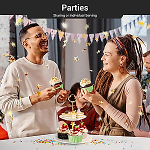 EUSOAR Muffin Liners, 50pcs 5oz 125ml Disposable Cupcake Cups, Aluminum Foil Muffin Liners Cups with Lids, Cupcake Holder, Disposable Aluminum Foil Cupcake Baking Cups Holders Ramekins Pans with Lids