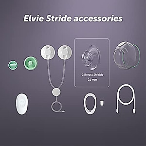Elvie Stride Breast Pump Breast Shield - 21mm | 2 Pack | Nipple Shield Flange for Pumping Breast Milk | Breastfeeding Essentials for Electric Breast Pumps | BPA Free, Dishwasher Safe