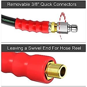 POHIR 3/8” Pressure Washer Whip Hose 2FT, Short Hose Reel Connector Hose for Power Washing, 248℉ Hot Water Power Washer Hose 4800 psi, Pressure Washer Garden Water Hose Adapter 14 Pack Full Set