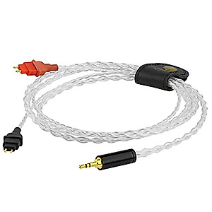 GEEKRIA Apollo Silver-Plated Audio Cable Compatible with Sennheiser HD25, HD25-1 II, HD25-C, 3.5mm (1/8'') Replacement Headphones Cord for Hi-Resolution Audiophile, HiFi Headset (5ft/1.5m)