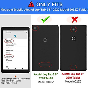 Alcatel Joy Tab 2 8 inch 2020 Kids Case(Model 9032Z) - SHREBORN Shockproof Handle Friendly with Stand for Metroby t-Mobile 8" 2020 Tablet(Pink)