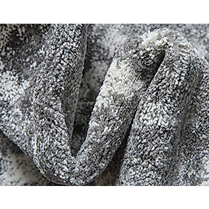 Unique Loom Rosso Collection Vintage, Traditional, Bohemian, Geometric, Distressed, Southwestern Area Rug, 8' 0" x 8' 0", Gray/Ivory