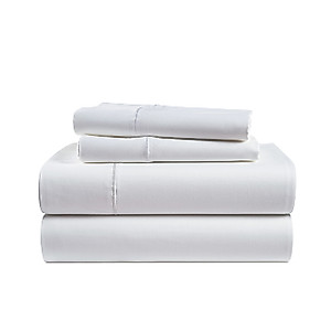 LANE LINEN 100% Egyptian Cotton Bed Sheets - 1000 Thread Count 4-Piece White Full Set Bedding Sateen Weave Luxury Hotel 16" Deep Pocket (Fits Upto 17" Mattress)