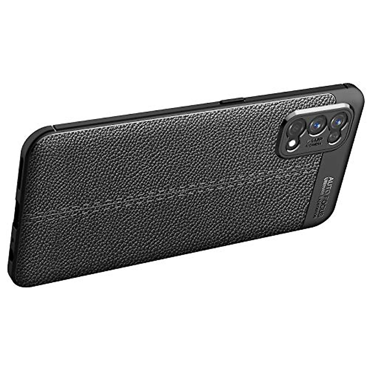 GUOQING for Oppo Realme 7 Pro Case,Shockproof High Impact Tough Rubber Rugged Hybrid Case Protective Anti-Shock Shatter-Resistant Mobile Phone CaseLeather Texture (Color : Black)