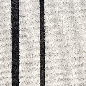 Nourison Essentials Indoor/Outdoor Ivory/Black 3' x 5' Area -Rug, Easy -Cleaning, Non Shedding, Bed Room, Living Room, Dining Room, Backyard, Deck, Patio (3x5)