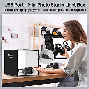 Photo Studio Light Box for Photography: Takerers 12x12 Inch Professional 5500k Dimmable Shooting Tent Kit with 112 LED & 6 Kinds of Double-Sided Color Backdrops for Product Photography