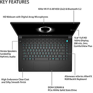Alienware 2021 M15 Ryzen Edition Gaming Laptop, 15.6" FHD 165Hz 3ms Display, AMD Ryzen 7 5800H (>i7-11370H), RTX 3060 6G GDDR6, 64GB RAM, 2TB SSD, RGB Backlit Keyboard, WiFi 6, Win 10 Home