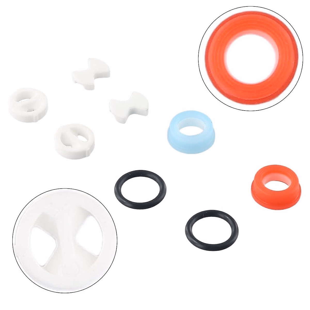 8 Pcs Pleochroic Faucet Washers Ceramic Disc Cartridges Silicon Washer Insert Turn Washers Replacement for Valve Tap, Faucet Parts