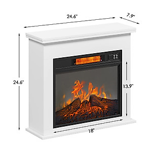 sogesfurniture Fireplace, White Fake Fireplace, Fireplace Mantel, Electric Fireplace with Mantel for Bedroom, Home Office, Living Room