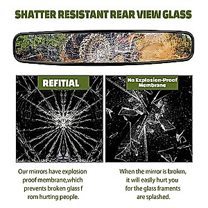 REFITIAL UTV Mirrors Compatible with Honda Talon Pioneer Can am Commander Maverick 1000R 1000X Turbo Polaris RZR XP Cfmoto Zforce Mirrors 17" UTV Rear View Mirror with 1.75" or 2" Clamps