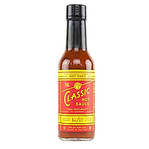 Hot Ones The Classic Hot Sauce Made With Natural Ingredients & Strong Flavors From Organic Chile De Arbol Peppers, 5 fl oz Bottle (1-Pack)