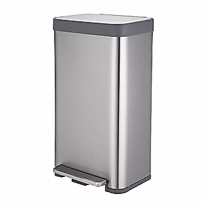 Home Zone Living 18.5 Gallon Kitchen Trash Can, Tall Stainless Steel Liner-Free Body, 70 Liter Capacity, Gen 1