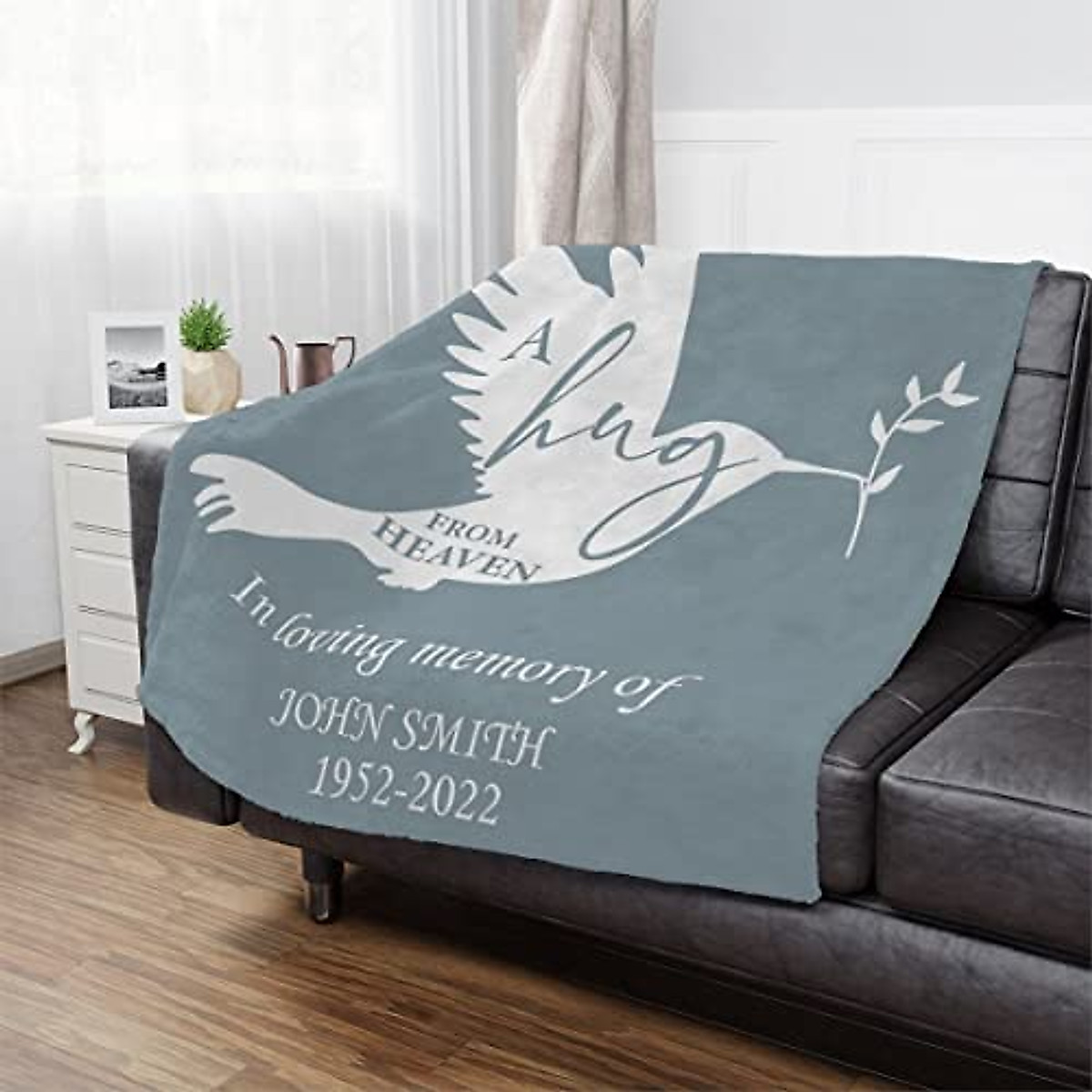 Personalized Memorial Blanket Custom Throw Blanket In Loving Memory of Mom Dad Sorry for Loss Sympathy gift Remembrance Gift Bereavement Gift (Minky, 30x40 inches)