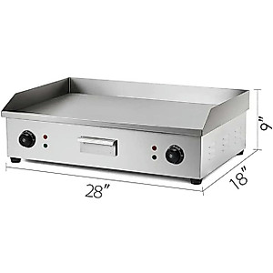 Commercial Electric Frying Pan, Flat Pan Steak Fried Rice Teppanyaki, with 50-300 ℃ Adjustable Thermostatic Control, Used in Kitchen And Dining Room