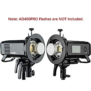 Godox S2 Speedlite S-Type Bracket Bowens Mount Flash Holder for Godox V1 AD200Pro AD400Pro AD200 and Other Flashes, Precise Tilt Control, Large Handle, Integrated Umbrella Mount
