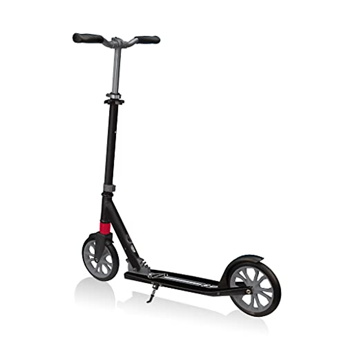 Globber 2 Wheel Kick Scooter for Teens and Adults Ages 41+ | Adjustable T-Bar Scooter with 3 Height Settings | Foldable Kick Scooter for Easy and Convinent Travel & Storage (Black & Grey)