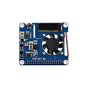 Waveshare PoE HAT (B) Power Over Ethernet HAT Supports Raspberry Pi 3B+ and 4B, 802.3af PoE Network