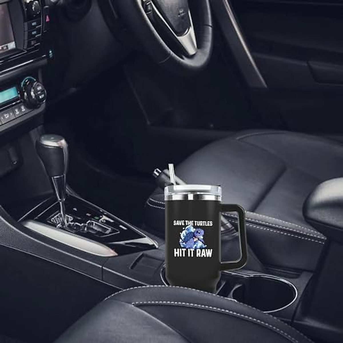 liabiliies 40 oz Tumbler with Handle save the turtles hit it raw Tumbler Personalized Tumblers with Lid and Straw Insulated Tumbler Stainless Steel Tumblers Funny Gifts for Women