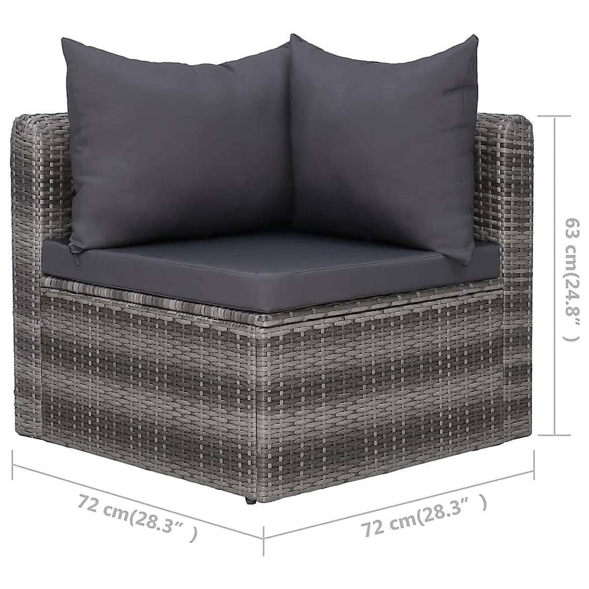 vidaXL 3 Piece Patio Sofa Set - Stylish and Practical Design with Weather-Resistant PE Rattan and Powder-Coated Steel Frames, Set Includes Cushions