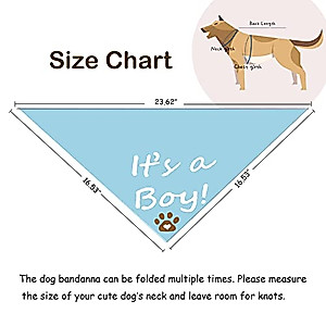 Waghaw Gender Reveal Dog Bandana, It's A Girl It's A Boy Dog Bandana Gender Reveal Bandana for Small Medium Large (Small (Pack of 1), Blue)