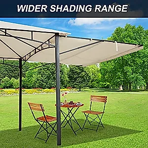 AVAWING 10x10 FT Gazebos for Patios, Large 2-Tier Outdoor Garden Canopy Tent with Ventilation and Adjustable Half Awnings for Party, Backyard