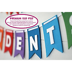 Decomod Premium Felt Custom Banner Kit Bunting & Letters Laser Cut Customizable Length - Rainbow