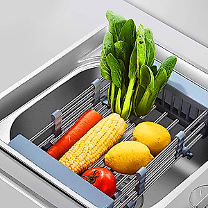Barvita Sink Dish Drying Rackover The Sink Dish Drying Rack for Multi-Purpose.Dish Drying Rack for Vegetables and Fruits. Suitable for 12.5 "to 17.5" for Square Sink