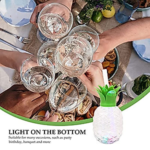 LED Light Up Pineapple Cups:3pcs Pineapple Drink Cups with Straws Luau Party Decorations Hawaiian Luau Tiki and Beach Theme Party Decorations for Kids and Adults