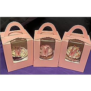 GEORLD Edible Wafer Paper Butterflies Set of 48 Pink Cake Decorations, Cupcake Topper