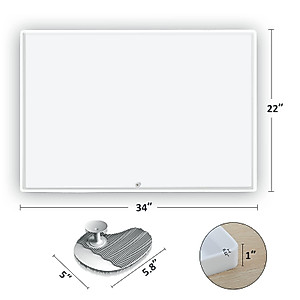 Tomekji Under Sink Mat, 34x22 (Please Check Dimensions) Under Sink Mats for Kitchen Waterproof, Made of Premium Silicone Perfect Sink Cabinet Protector - Holds Over 2 Gallons water - White