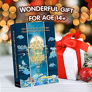 Piececool 3D Metal Puzzles for Adults, Silver Sachet with Grape DIY 3D Model Building Kits STEM Toys for Teens Boys, Great Halloween, 592 Pcs