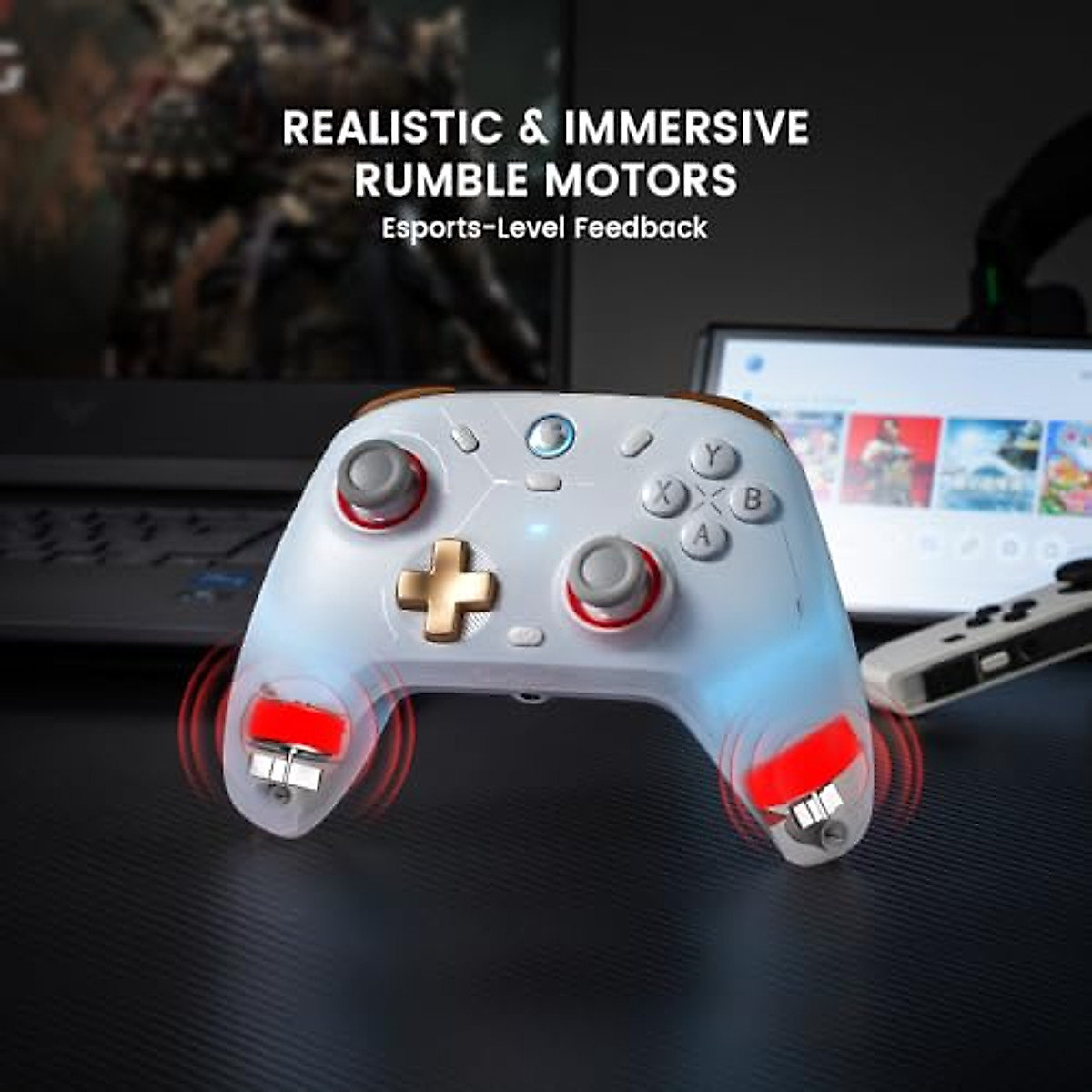 GameSir Cyclone 2 Wireless Controller - 1000Hz Polling Rate, TMR Joysticks, Hall/Micro 2-in-1 Triggers for PC/Switch/Android/iOS, PC Gaming Controller with Charging Dock(White)