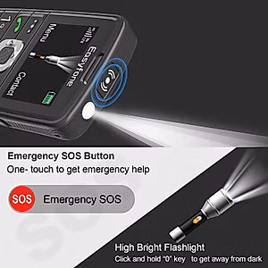 Easyfone Prime-A6 4G Unlocked Big Button Cell Phone for Seniors | Easy-to-Use | Clear Sound | SOS Button | SIM Card Included | Convenient Charging Dock