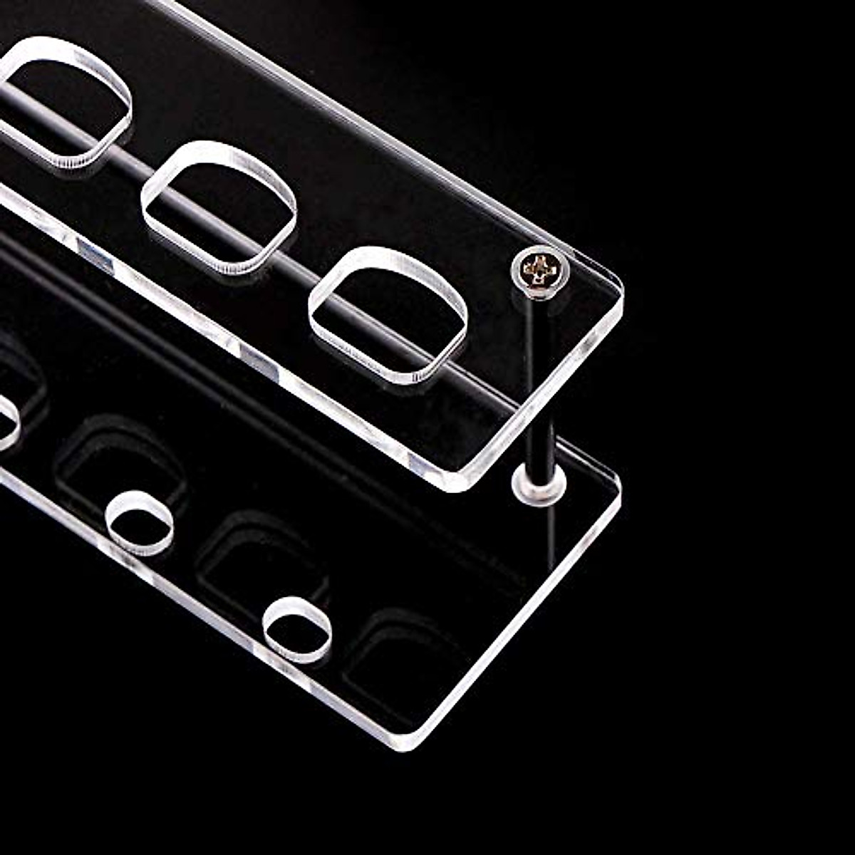 Yoseng Clear Acrylic 10 Hole Drying Rack Storage Display Bracket Shelf Holder Specifically Design for Oval Ink Blending Brush Set(Not Contain Brush)