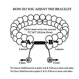 HASKARE Tiger Eye Stone Bracelet Men Women - Natural Energy Stone Essential Oil Lava Rock Black Onyx Tiger Eye Beads Bracelet Adjustable