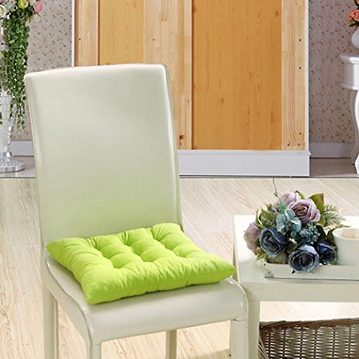 Sanding Seat Cushion,Leegor 40 * 40cm Flexible Nine-Pin Soft Seat Cushion Indoor Home Garden Patio Home Cushion Kitchen Office Square Cotton Buttocks Chair Pads, Comfortable and Breathable (Green)