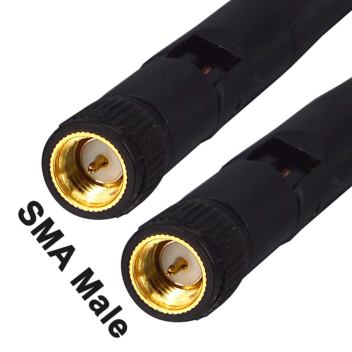 Kaunosta SMA WiFi Antenna Aerial External Omnidirectional Antenna 3db with 50CM IPX1.13 to SMA Female Pigtail Extension Cable for Computer Wireless Network Card Security IP Camera 4PCS