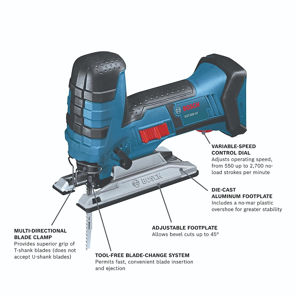 BOSCH GST18V-47N 18V Barrel-Grip Jig Saw (Bare Tool)