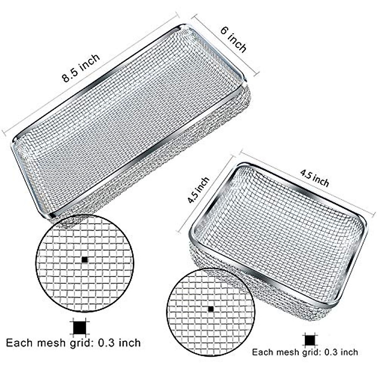2 Pieces Flying Insect Screen RV Furnace Vent Cover (4.5 x 4.5 Inch)(8.5 x 6 Inch) Stainless Steel Mesh with Installation Tool