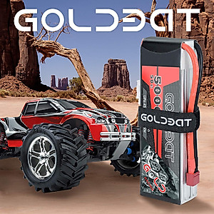 GOLDBAT 4S 5000mAh 14.8V 50C LiPo RC Battery with Deans Plug and Tracxas Connector Softcase for RC Evader BX Car RC Truck RC Truggy RC Heli Airplane Drone FPV Racing