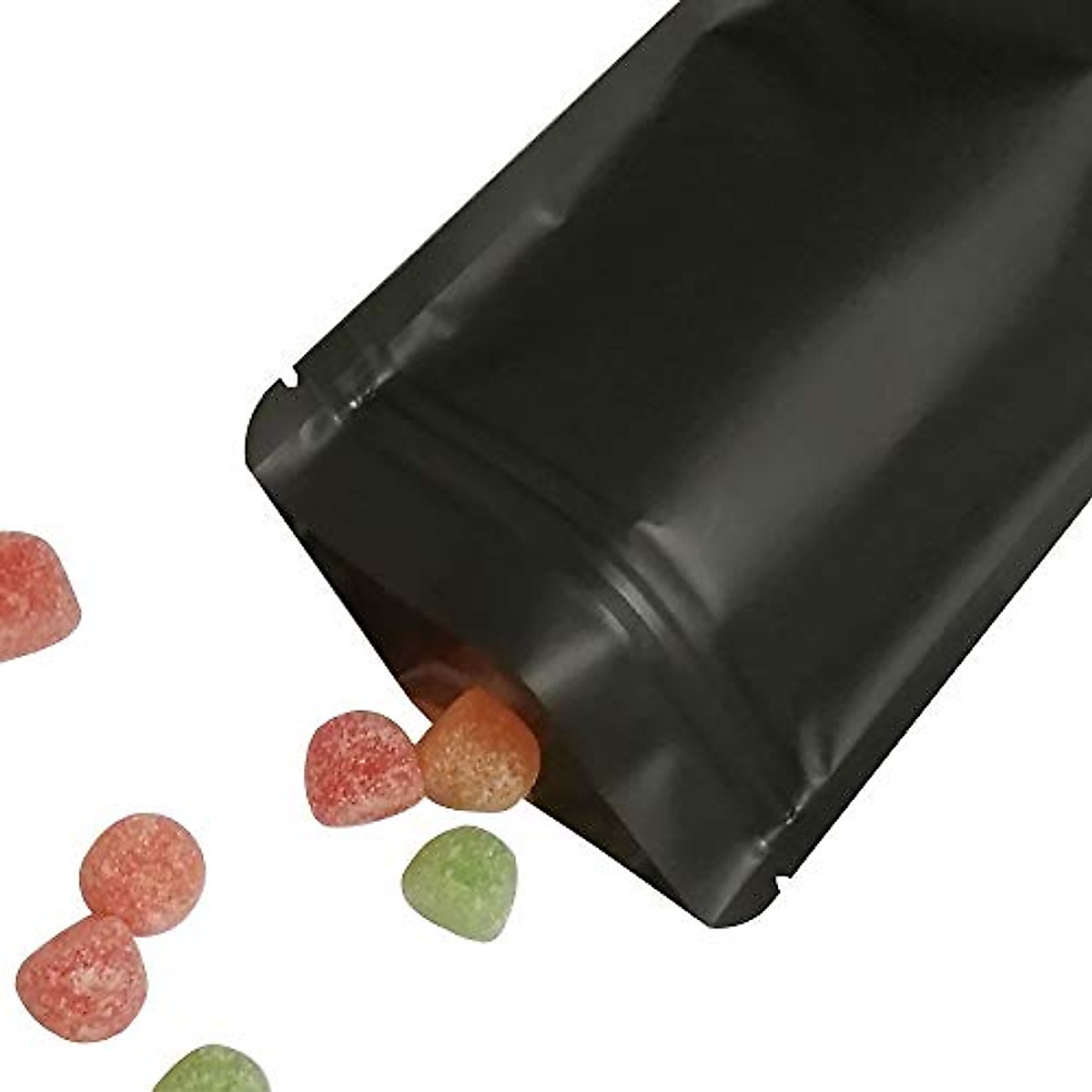 100 Pieces Mylar Bags - 4x6 Inches Mylar Food Storage Bags Resealable Foil Pouch Bags Stand Up Ziplock Bag with Clear Window Bulk Food Storage Bag… (Matte Black)