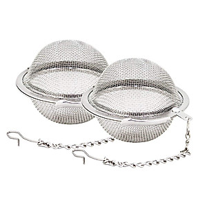 Fu Store 2pcs Stainless Steel Mesh Tea Ball 2.1 Inch Tea Strainers Tea Infuser Strainer Filters for Tea