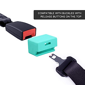 Morlike Silicone Seatbelt Secure Buckle Safety Cover Lock | Keep Children Safe in Car Seat and Prevent Kids from Accidentally Unbuckling | Buckle Guard Fits Almost Vehicles (Light Blue, 2 Pack)