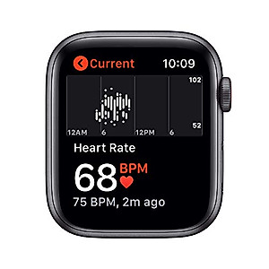 Apple Watch SE (GPS, 40mm) - Space Gray Aluminum Case with Black Sport Band (Renewed)
