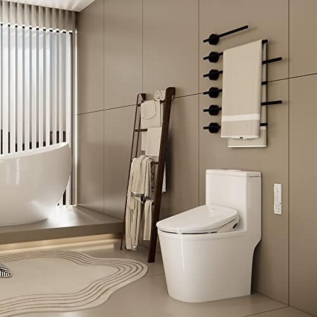 Facilavi Electronic Heated Bidet Toilet Seat Elongated, Smart Toilet Seat, Bidet with Warm Water, Bidet with Remote, Multiple Spray Modes, Aerated Cleansing,Cold-Hot SPA Cleansing,White