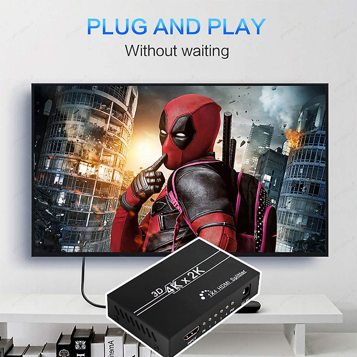 VSVABEFV 4K HD HDMI Switch, 4 Ports 4K x 2K HDMI 2.0 Switcher Hub Port Switches with IR Wireless Remote, for Mackbook HDTV Laptop Xbox 360 PS4 PS5